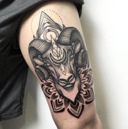 Tatouage Belier Mandala