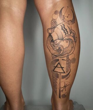Tatouage signe astrologique verseau : 30 idées et inspirations