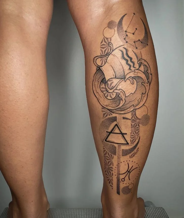 Tatouage signe astrologique verseau : 30 idées et inspirations