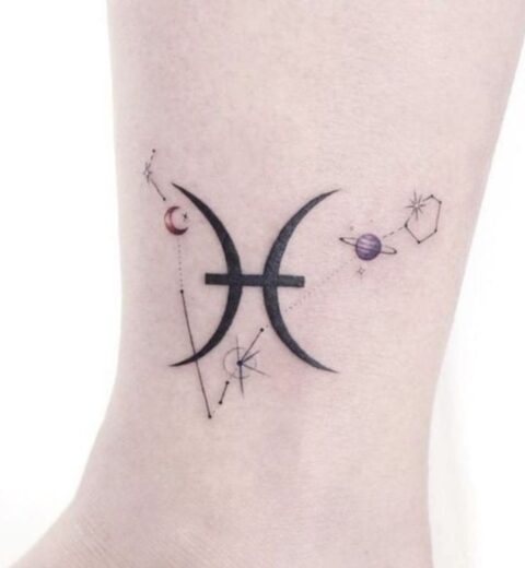 Tatouage signe astrologique poisson : 50 idées et inspirations