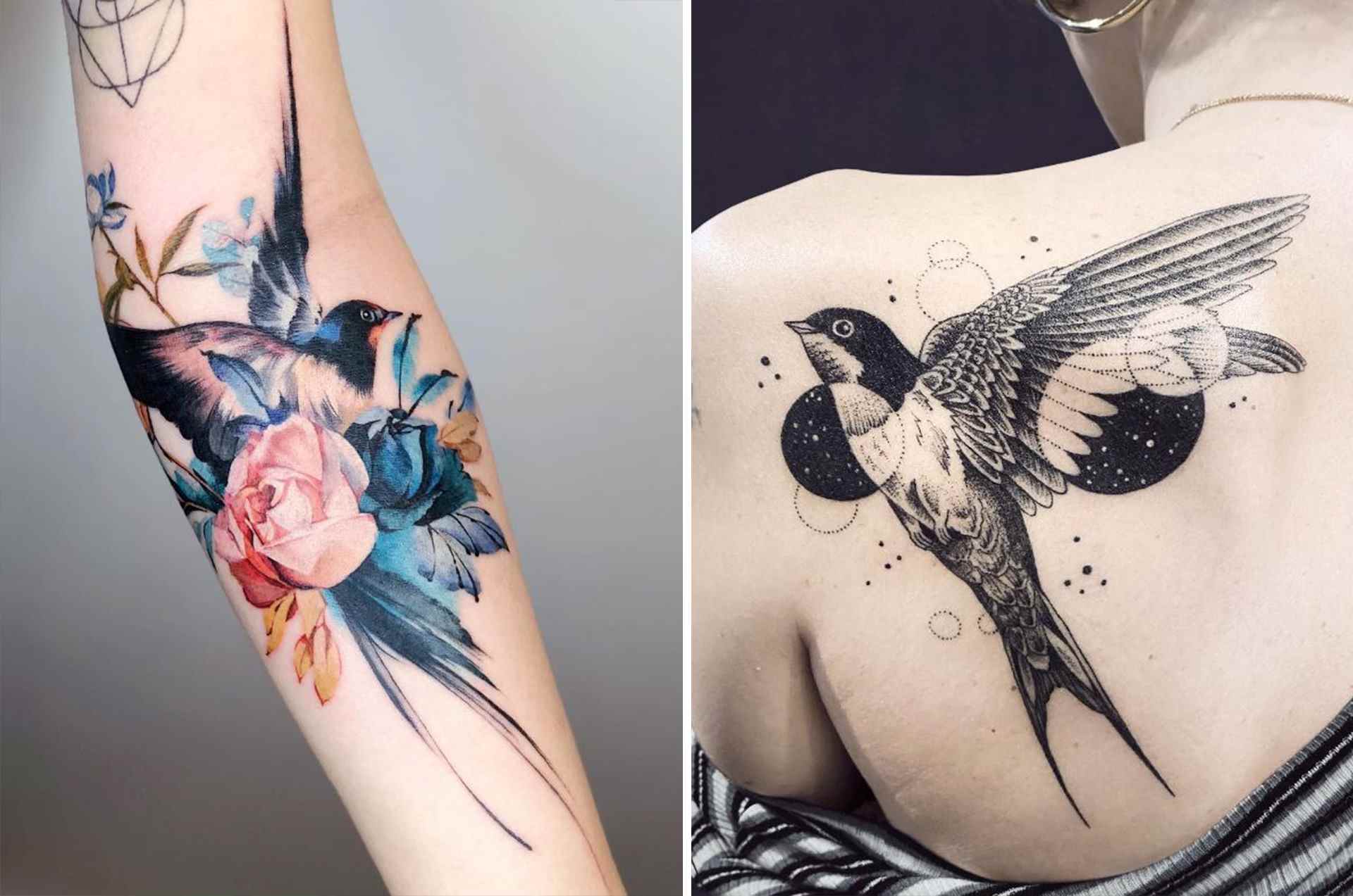 Tatouage hirondelle : 50 idées et photos de tattoo (2026)