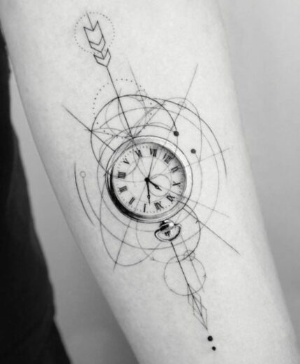 Tatouage Horloge Mandala