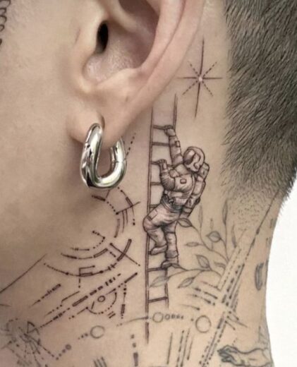 Tatouage sur le cou : 100 idées de tattoo pour homme (2025)