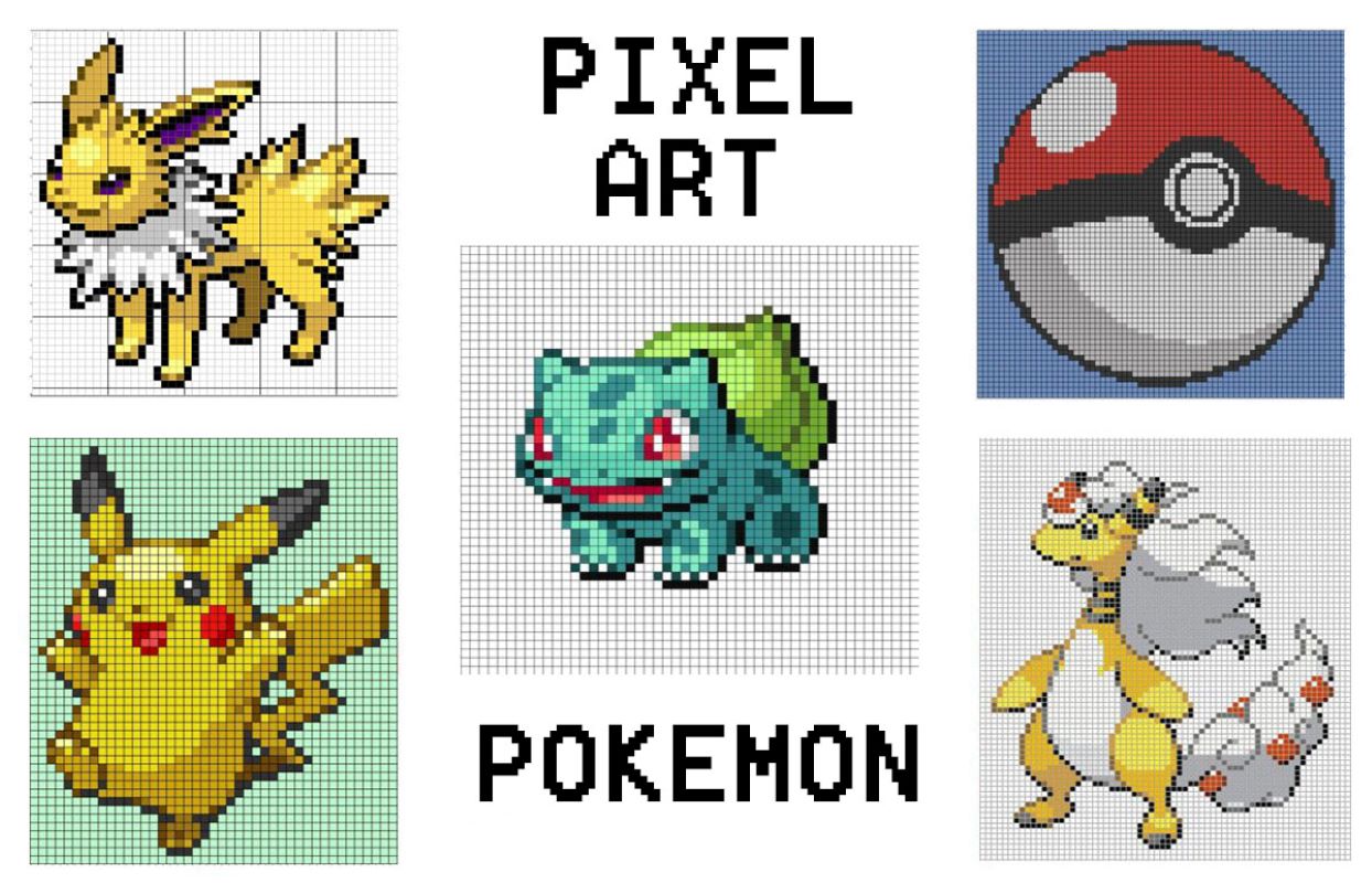 Pixel art Pokémon : 50 modèles plus beaux modèles à imprimer